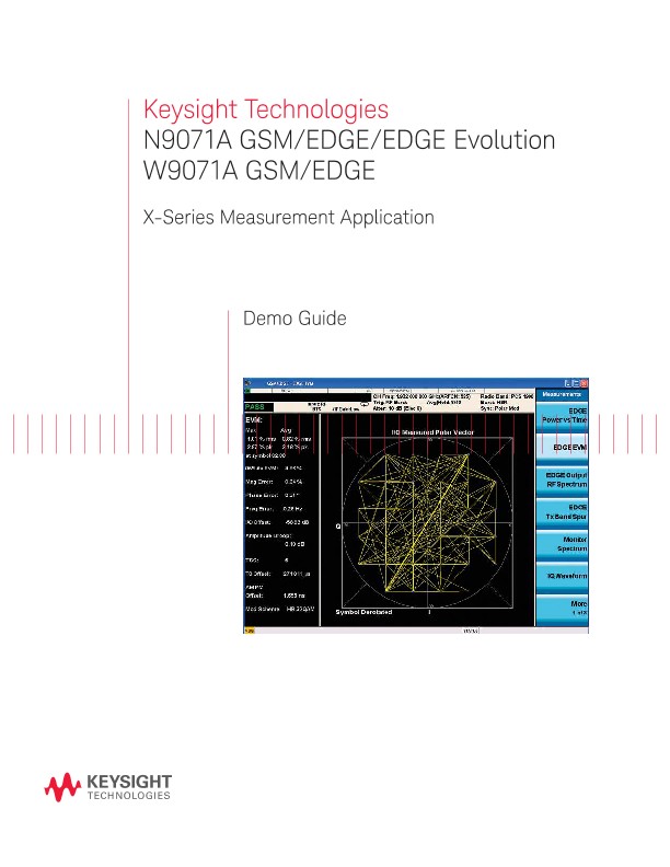 N9071A GSM/EDGE/EDGE Evolution W9071A GSM/EDGE X-Series Measurement Application PDF Asset Page ...
